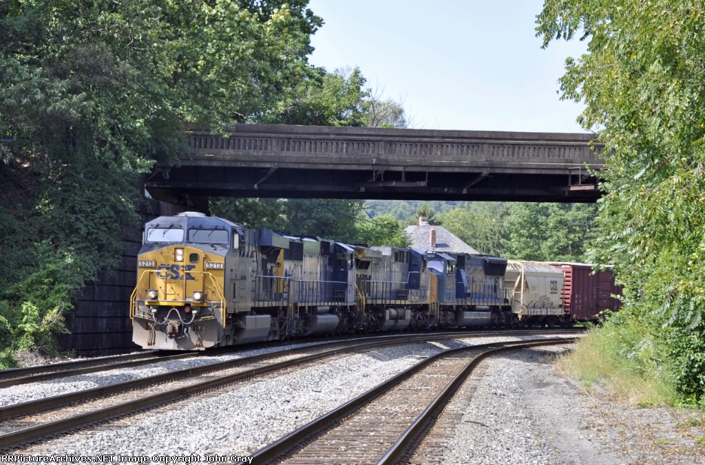 Q438-03 heads into Baltimore with CSXT 5212(ES44DC), CSXT 8741(SD60I) ex-CR 5627(SD60I), CSXT ...
